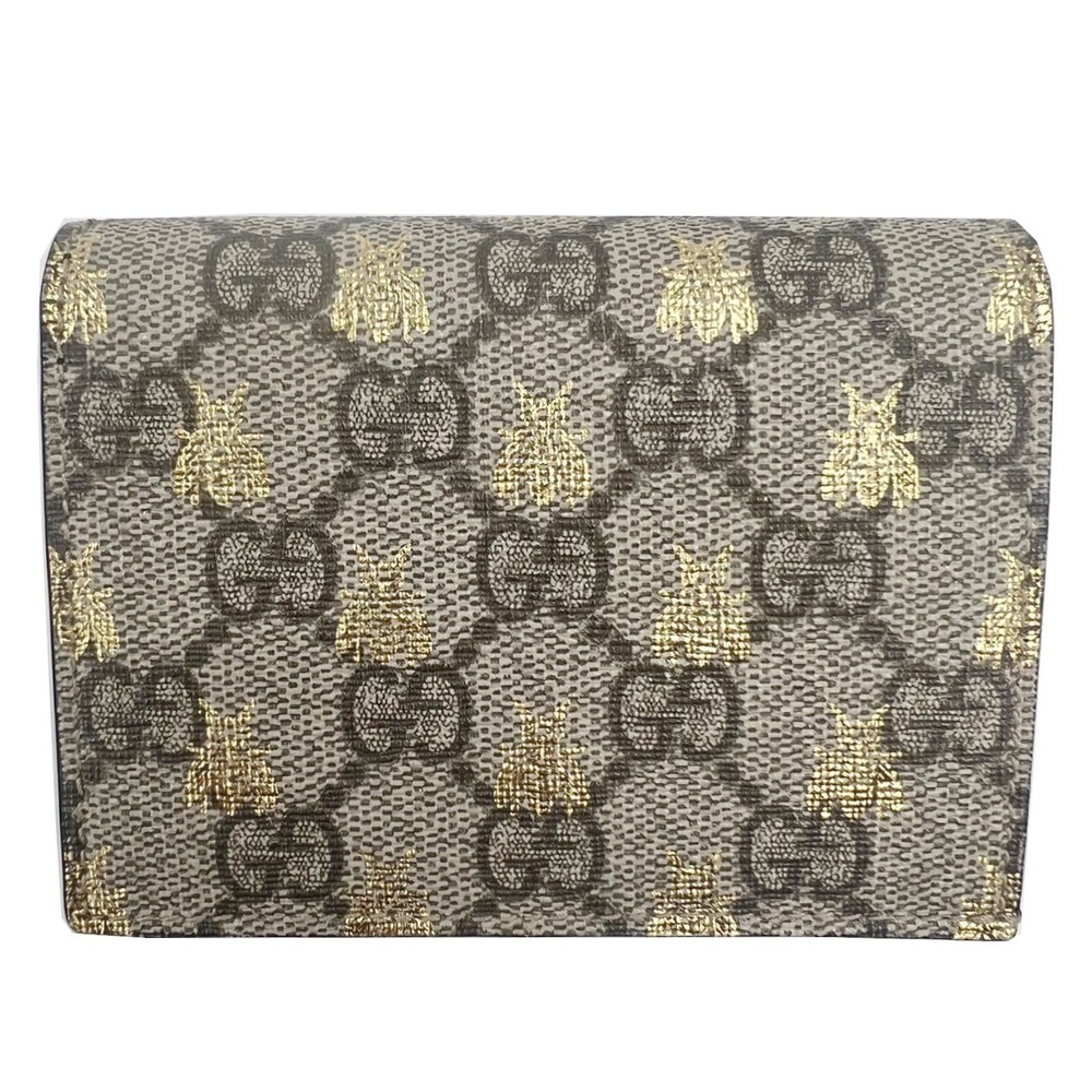 Gucci Gg Supreme Bee Bifold Wallet Pvc Leather Black - Gem